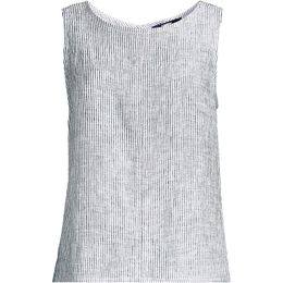 LANDS' END Leinentop mit Knopfleiste am R&uuml;cken f&uuml;r Damen, Damen, size: regular, Schwarz, Leinen, by Lands' End