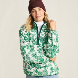 LANDS' END Teddy-Pullover mit Rei&szlig;verschluss Gemustert f&uuml;r Damen, Damen, size: regular, Gr&uuml;n, Polyester, by Lands' End
