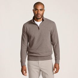 LANDS' END Rei&szlig;verschluss-Pullover aus Bedford-Ripp f&uuml;r Herren, Herren, size: regular, Schwarz, Baumwolle, by Lands' End