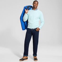 LANDS' END Flanellgef&uuml;tterte Stretch-Jeans mit Komfortbund, Classic Fit, Herren, size: regular, Blau, Elasthan/Baumwoll-Mischung, by Lands' End