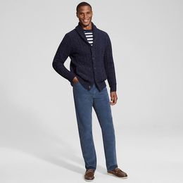 LANDS' END Classic Fit Feincordhose, Herren, size: regular, Blau, Elasthan/Baumwoll-Mischung, by Lands' End