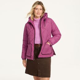 LANDS' END Isolierte FeatherFree&trade; Kapuzen-Steppjacke, Damen, size: regular, Rot, Polyester, by Lands' End
