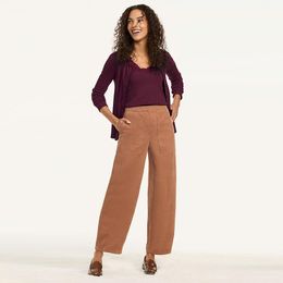 LANDS' END Utility-Barrelhose aus Feincord in Petite-Gr&ouml;&szlig;e, Damen, size: petite, Braun, Elasthan/Baumwoll-Mischung, by Lands' End