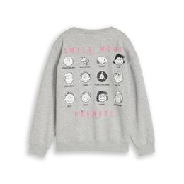 Tom Tailor Oversize Sweatshirt mit Peanuts Motiv - M&auml;dchen - Gr. 128 - grau