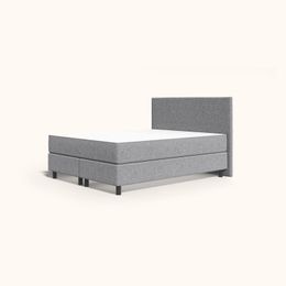 EMMA Original Boxspringbett Komfort 180x210cm - dunkelgrau - F&uuml;&szlig;e Schwarz - Kopfteil klassisch