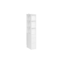 sobuy B&uuml;cherregal, Eckregal, Hochschrank mit 3 Schubladen Wei&szlig; 28x50x170cm Modern