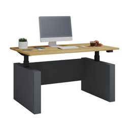 Vcm H&ouml;henverstellbarer Schreibtisch, stufenlos 71-120 cm elektrisch h&ouml;henverstellbar, Computerisch Ma&szlig;e 140x80, B&uuml;rotisch Salia