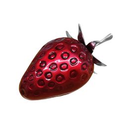 HTI-Living Deko Erdbeere Hochglanz Rot Aluminium