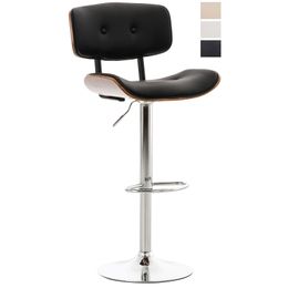 CLP Barhocker h&ouml;henverstellbar Sarnia Barstuhl mit Lehne und Bodenschoner mit Metallgestell, Modernes Design, Kunstledersitz drehbar