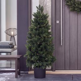 Weihnachtsbaum MCW-R29, Dekobaum Kunstbaum Kunstpflanze k&uuml;nstliche Tanne, Outdoor Polyethylen, 85cm