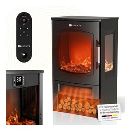 Juskys Elektrokamin 1800W &ndash; Schwarz, LED-Flammeneffekt, 2 Heizstufen & WLAN/App