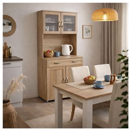 HTI-Living K&uuml;chenbuffet mit Glasteil Sonoma Blanca