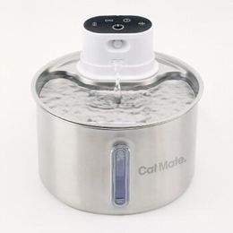 Cat Mate 2,2-Liter kabelloser Katzen-Trinkbrunnen aus Edelstahl