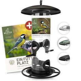 wildtier liebe Futters&auml;ule f&uuml;r Samen, K&ouml;rner & Kerne 26cm, Schwarz