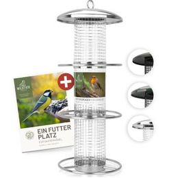 wildtier liebe Futterspender f&uuml;r Erdn&uuml;sse 35cm, Silber