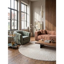 Teppich Hochflor Creme 120x120 cm - BORMIDA KADIMA DESIGN