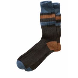 Corgi Herren Ringel & Ruhe-Socke Braun 80 % Wolle, 20 % Baumwolle