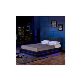 Home Deluxe LED Bett ASTEROID - 140 x 200 cm Schwarz