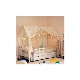 Home Deluxe Zweiteiliger Kinderbett Vorhang VELO Creme