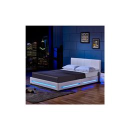 Home Deluxe LED Bett ASTEROID - 180 x 200 cm Wei&szlig;