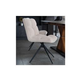 Home Deluxe Esszimmerstuhl drehbar CordNODA &ndash; 2er Set Creme