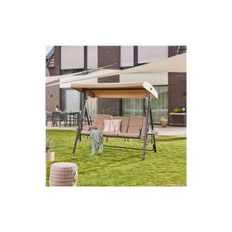 Home Deluxe Hollywoodschaukel 3-Sitzer DESCANSO - 115 x 198 cm Beige