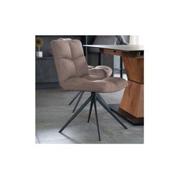 Home Deluxe Esszimmerstuhl drehbar Webstoff NODA &ndash; 2er Set Grau / Braun