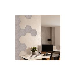 Home Deluxe Akustikplatten Hexagon selbstklebend SILENT - 10er Set Hellgrau
