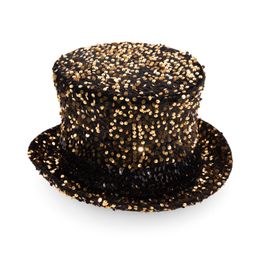 buttinette Zylinder "Pailletten", gold/schwarz