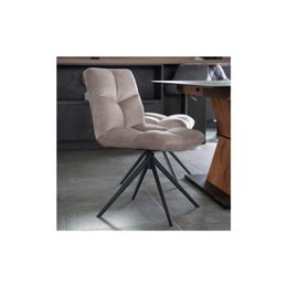Home Deluxe Esszimmerstuhl drehbar Samt NODA &ndash; 2er Set Hellbraun