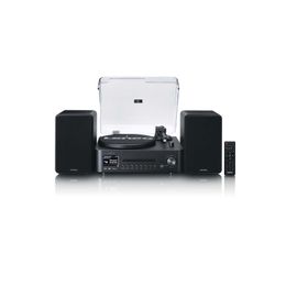 Lenco MC-760BK Stereoanlage (mit Plattenspieler, Internetradio, DAB+, FM, Bluetooth&reg;, CD/MP3-Player)