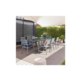 Home Deluxe Gartentisch ausziehbar aus Glas SOL - 180/240 x 90 cm