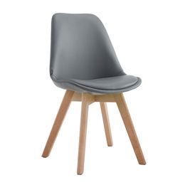 CLP Esszimmerstuhl MANADO mit Kunstlederbezug Lehnstuhl mit Holzgestell Polsterstuhl in verschiedenen Farben erh&auml;ltlich Sitzh&ouml;he 47 cm