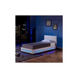 Home Deluxe LED Bett ASTEROID - 90 x 200 cm Wei&szlig;