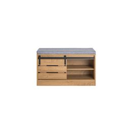 sobuy Schuhbank mit 2 T&uuml;ren Holzfarbe 80x35x48cm Vintage