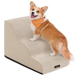 FEANDREA Hundetreppe, 2/3/4Stufen, Waffelcord, wasserdicht, rutschfest, abnehmbarer waschbarer Bezug