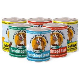 fress-express Reinfleischdosen gemischt Nassfutter Hund 12x800 g