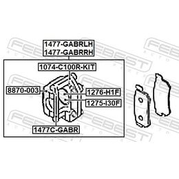 FEBEST Bremssattelhaltersatz 1477C-GABR-KIT Hinterachse f&uuml;r SSANGYONG