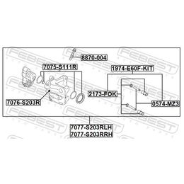 FEBEST Bremssattel 7077-S203RLH Hinterachse links f&uuml;r CHANGAN