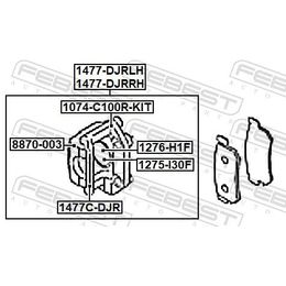 FEBEST Bremssattel 1477-DJRLH Hinterachse links f&uuml;r SSANGYONG