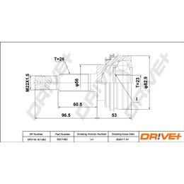 DR!VE+ Gelenksatz, Antriebswelle DP2110.10.1462 f&uuml;r TOYOTA Suzuki