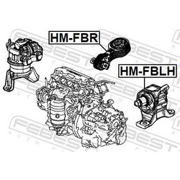 FEBEST Lagerung, Motor HM-FBR hinten f&uuml;r HONDA