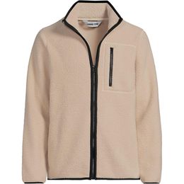 LANDS' END Teddyfleece-Jacke mit Rei&szlig;verschluss f&uuml;r Herren, Herren, size: regular, Elfenbein, Polyester, by Lands' End