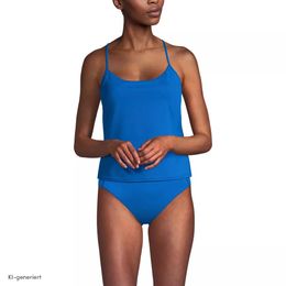 LANDS' END Komfort-Tankinitop mit gekreuzten Tr&auml;gern f&uuml;r Damen, Damen, size: regular, Blau, by Lands' End