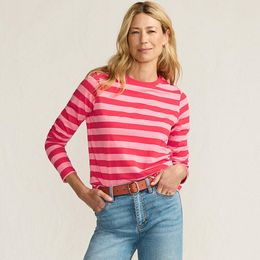 LANDS' END Lang&auml;rmeliges Supima-Shirt mit Rundausschnitt f&uuml;r Damen, Damen, size: regular, Pink, by Lands' End