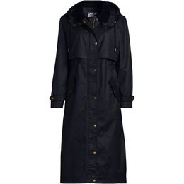 LANDS' END Wachsmantel mit Kapuze f&uuml;r Damen, Damen, size: regular, Schwarz, Baumwolle/Polyester, by Lands' End