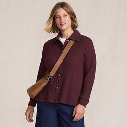 LANDS' END Baumwollmix-Jacke im Waffelstrick f&uuml;r Damen, Damen, size: regular, Rot, Baumwoll-Mischung/Polyester-Mischung, by Lands' End