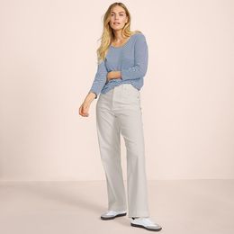 LANDS' END 5-Pocket-Chinos mit weitem Bein f&uuml;r Damen, Damen, size: regular, Beige, Baumwoll-Mischung, by Lands' End