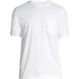 LANDS' END Super-T Kurzarm-Shirt mit Brusttasche f&uuml;r Herren, Classic Fit, Herren, size: regular, Wei&szlig;, Baumwolle, by Lands' End