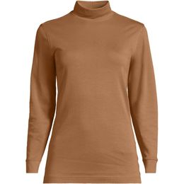 LANDS' END Baumwoll-Stehkragenshirt, Damen, size: regular, Beige, Baumwolle, by Lands' End